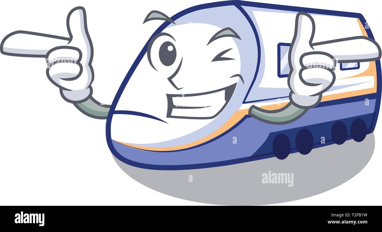 Wink shinkansen train transportation in shape characters vector ...