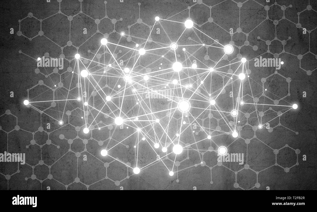 Background image with social connection and networking concept on ...