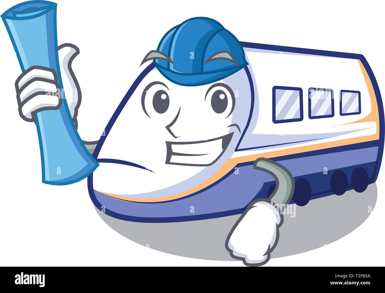 Architect shinkansen train transportation in shape characters vector ...