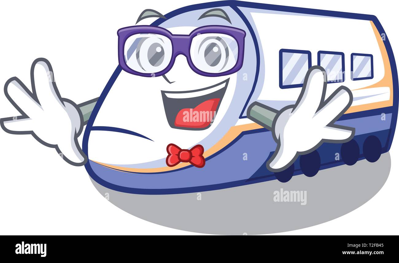 Geek shinkansen train transportation in shape characters vector ...