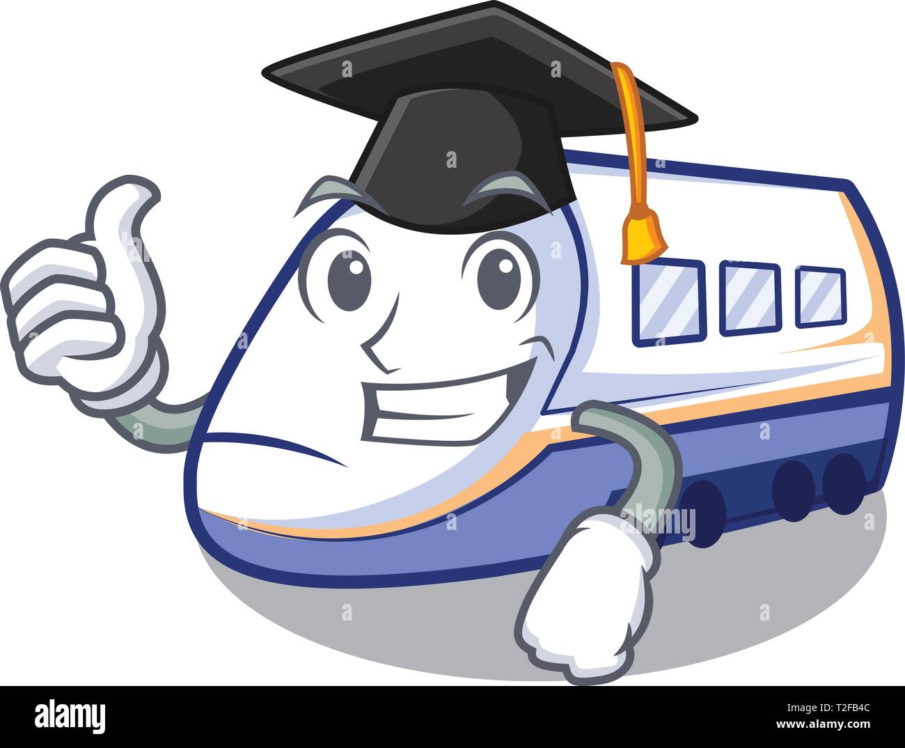 Graduation shinkansen train transportation in shape characters vector ...