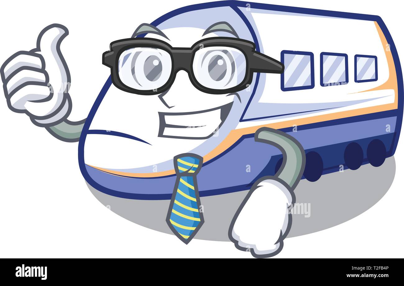 Businessman shinkansen train transportation in shape characters vector ...