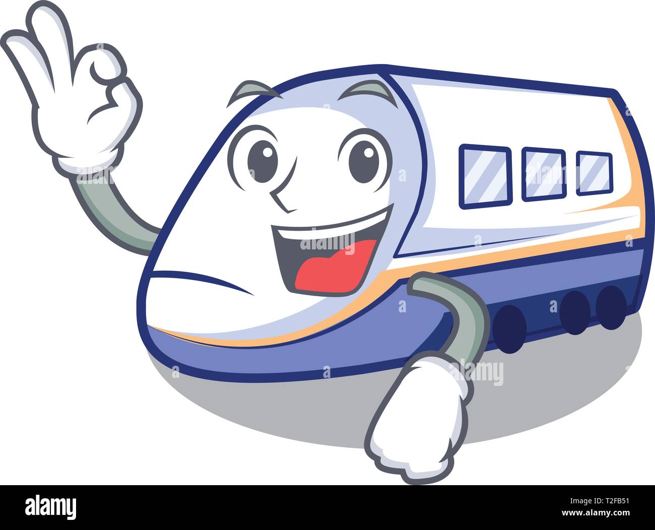 Okay shinkansen train transportation in shape characters vector ...
