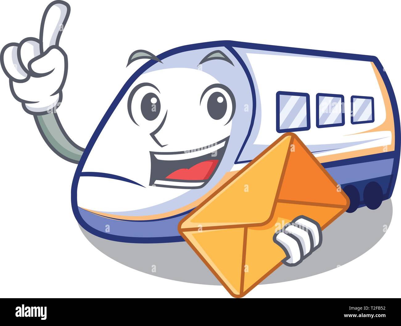 With envelope shinkansen train transportation in shape characters ...