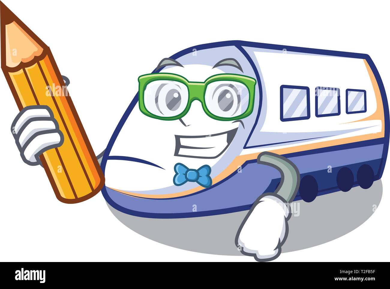 Student shinkansen train transportation in shape characters vector ...