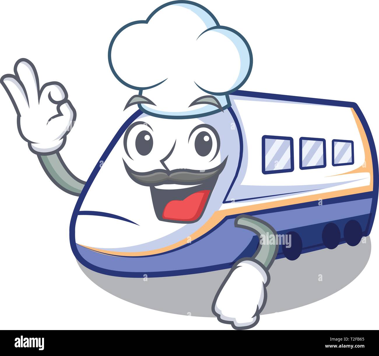Chef shinkansen train transportation in shape characters vector ...