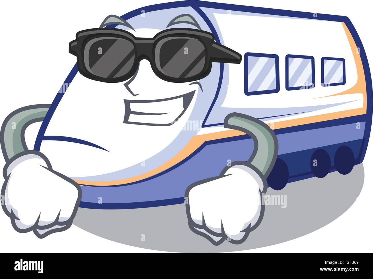 Super cool shinkansen train transportation in shape characters vector ...