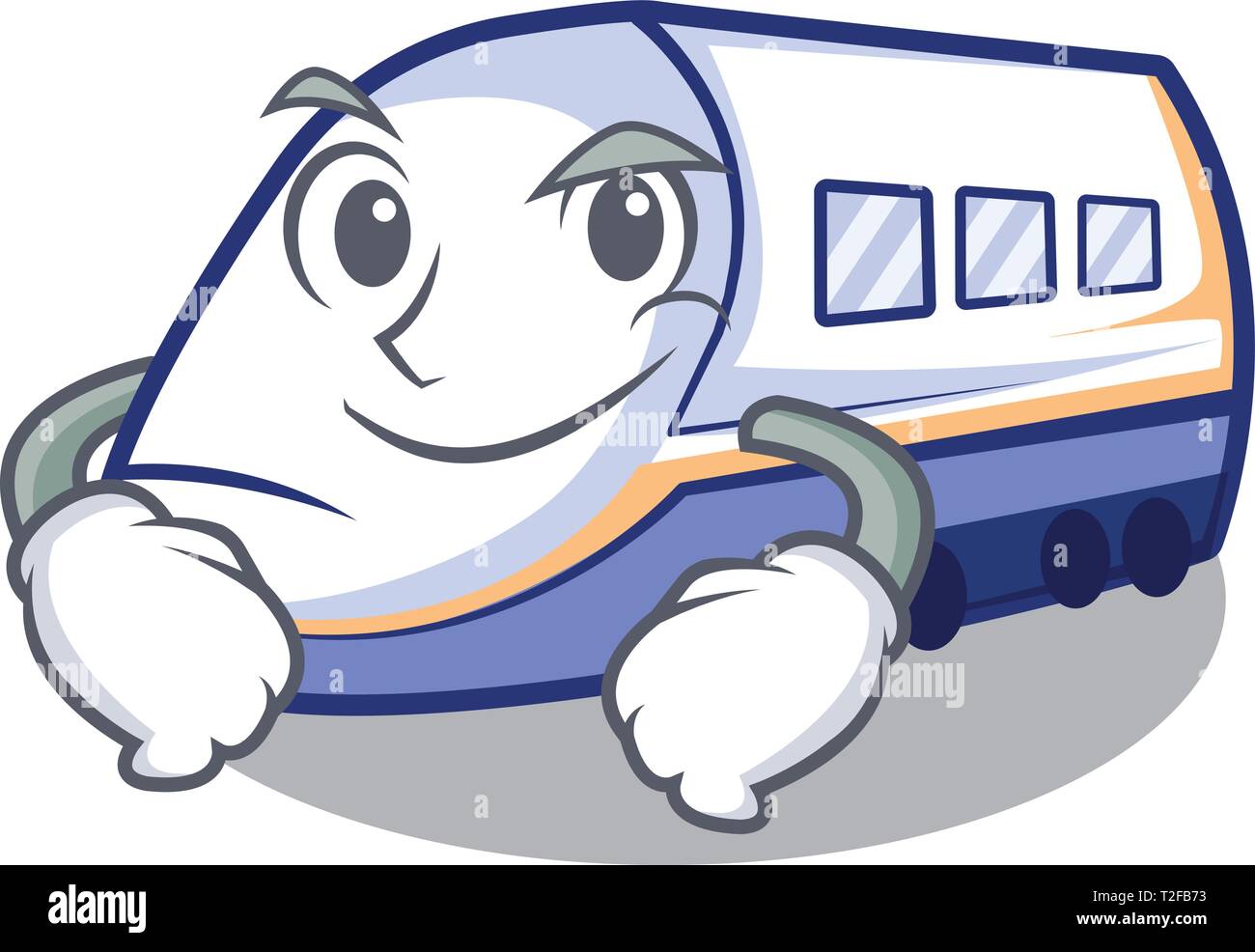 Smirking shinkansen train transportation in shape characters vector ...