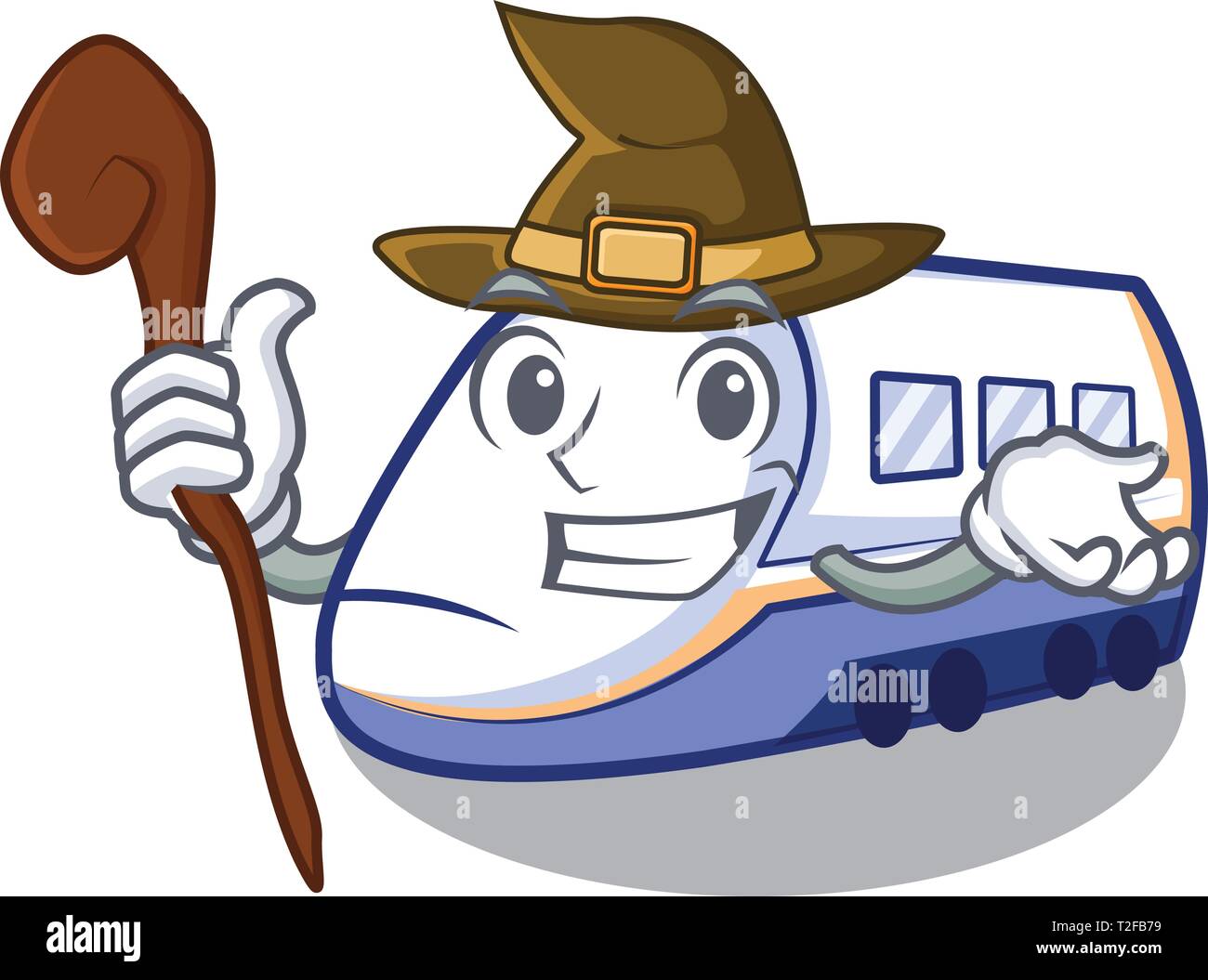 Witch shinkansen train isolated in the cartoon vector illustration ...