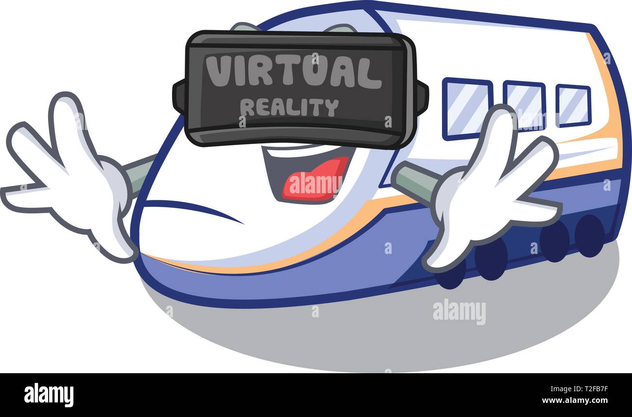 Virtual reality shinkansen train isolated in the cartoon vector ...