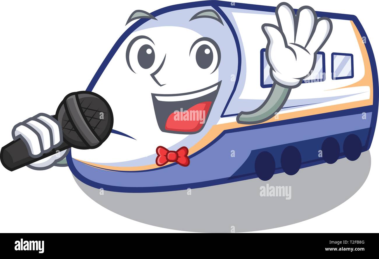 Singing shinkansen train isolated in the cartoon vector illustration ...