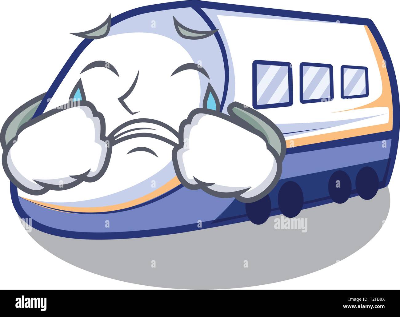 Crying shinkansen train isolated in the cartoon vector illustration ...