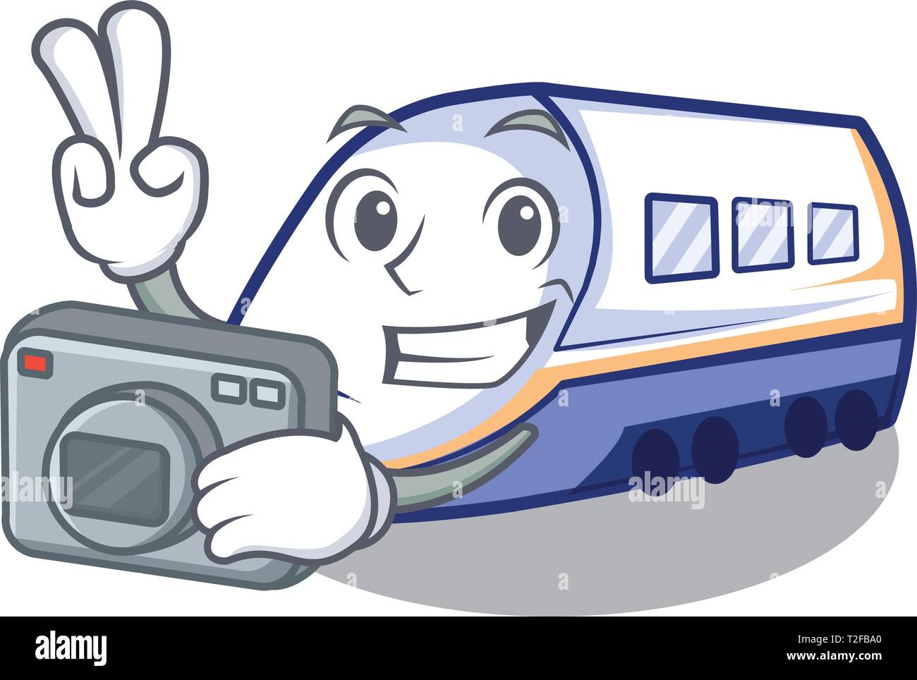 Photographer shinkansen train isolated in the cartoon vector ...