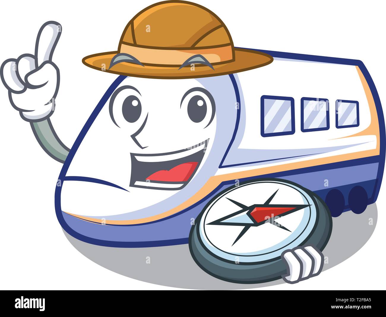 Explorer shinkansen train isolated in the cartoon vector illustration ...