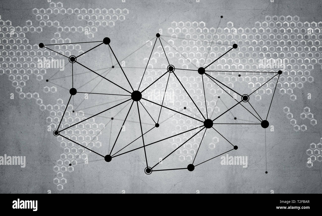 Background image with social connection and networking concept on ...