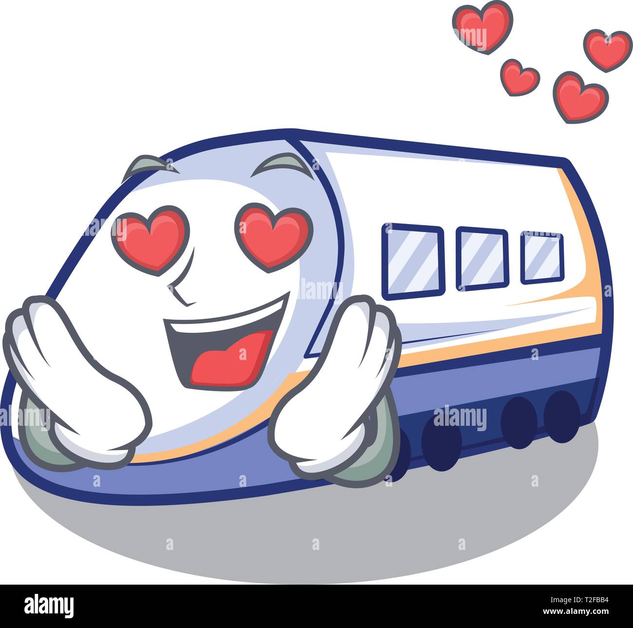 In love shinkansen train isolated in the cartoon vector illustration ...