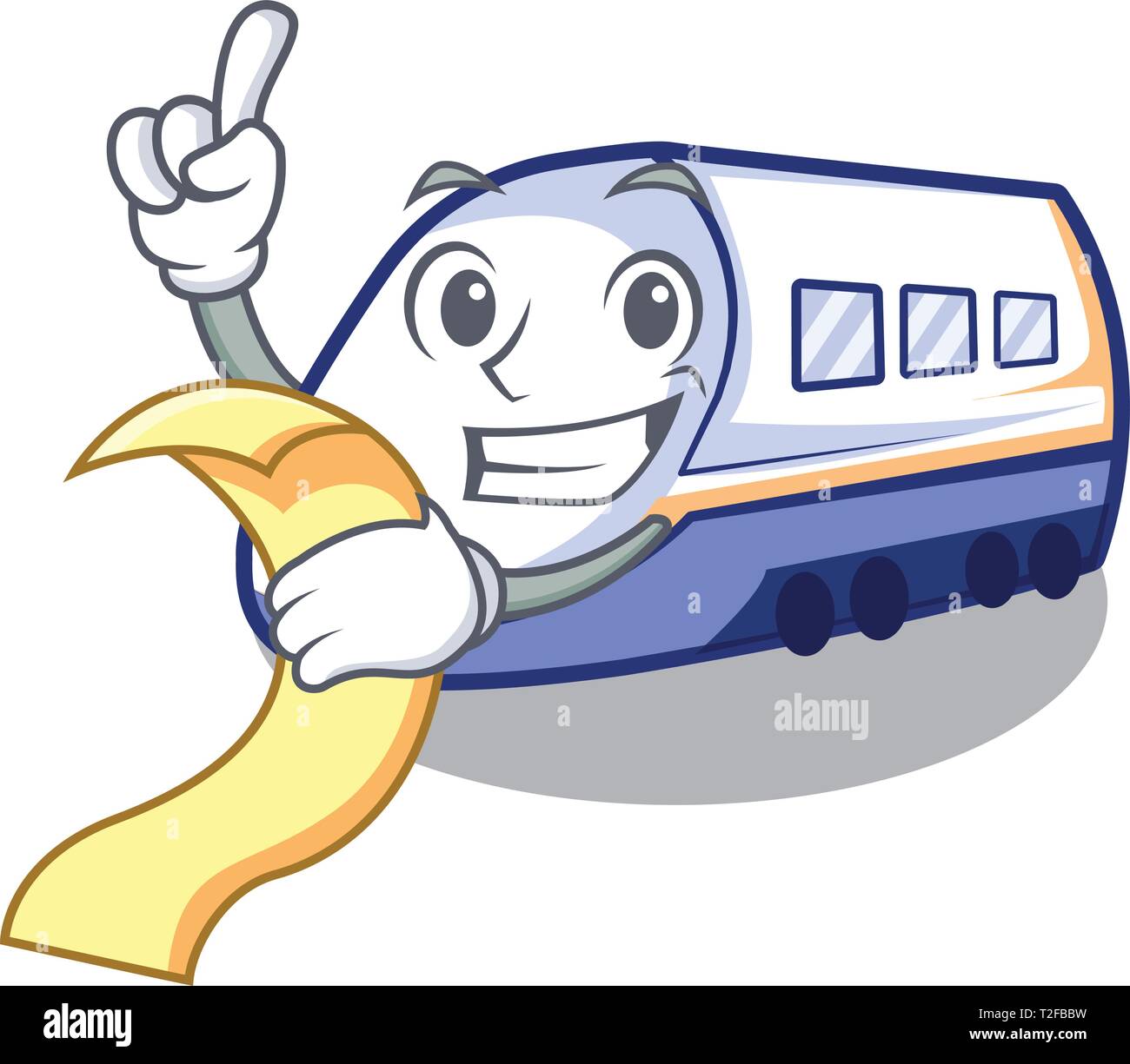 With menu shinkansen train isolated in the cartoon vector illustration ...