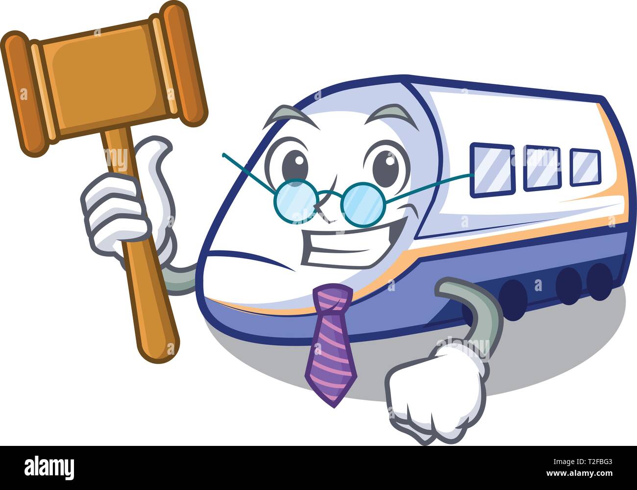 Judge miniature shinkansen train in cartoon shape vector illustration ...