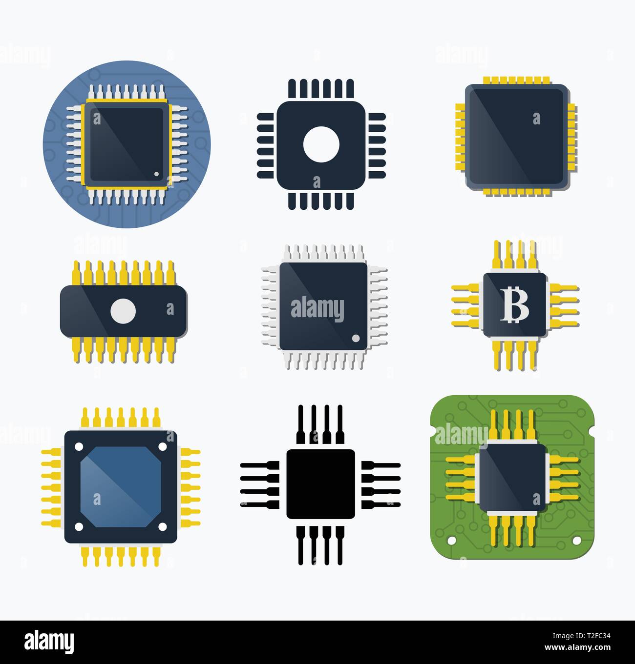 Microchip Set Chip Circuit Component Of Computer System Technology For Microprocessor Memory