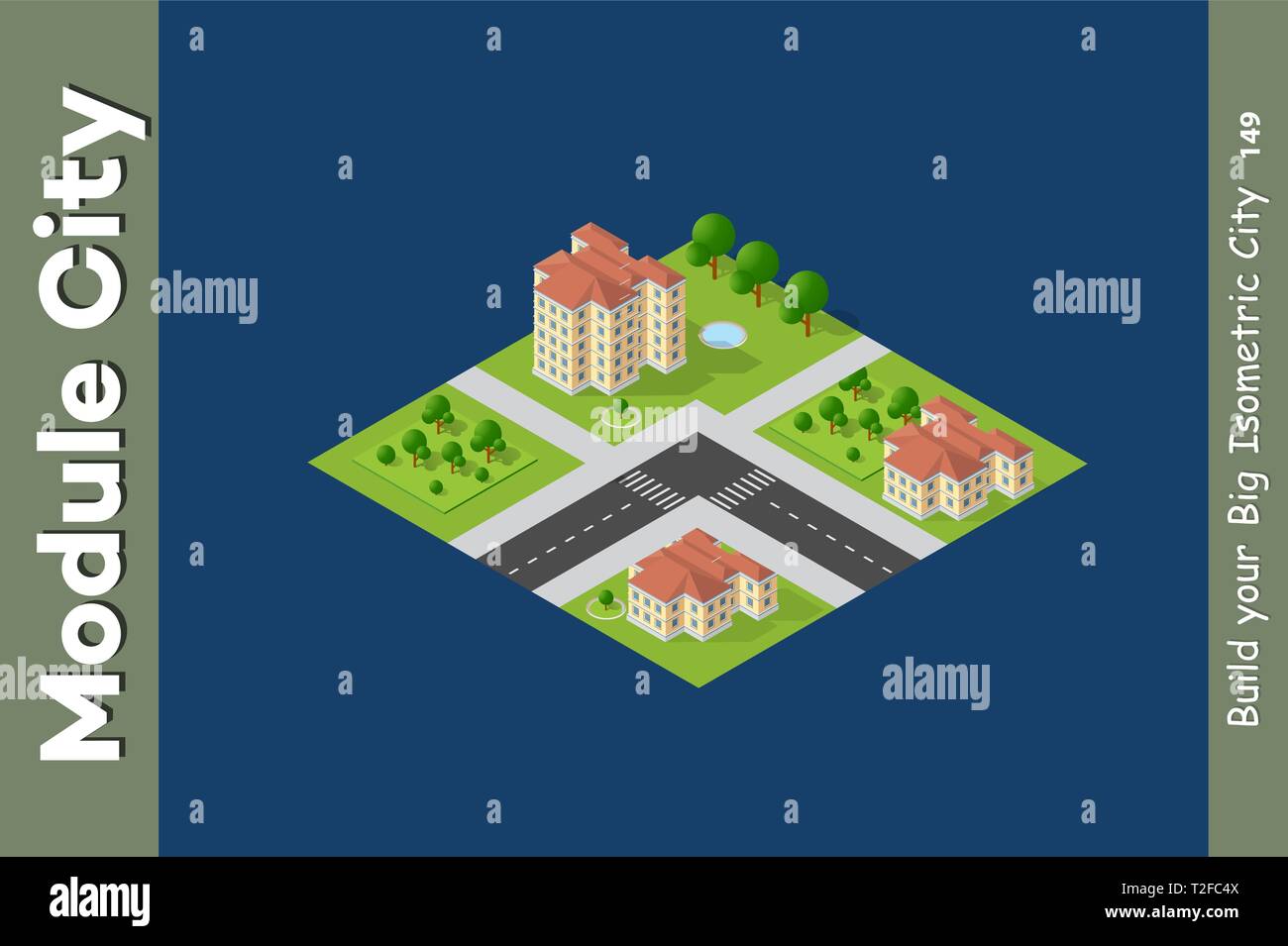 City isometric of urban infrastructure business. Vector building ...