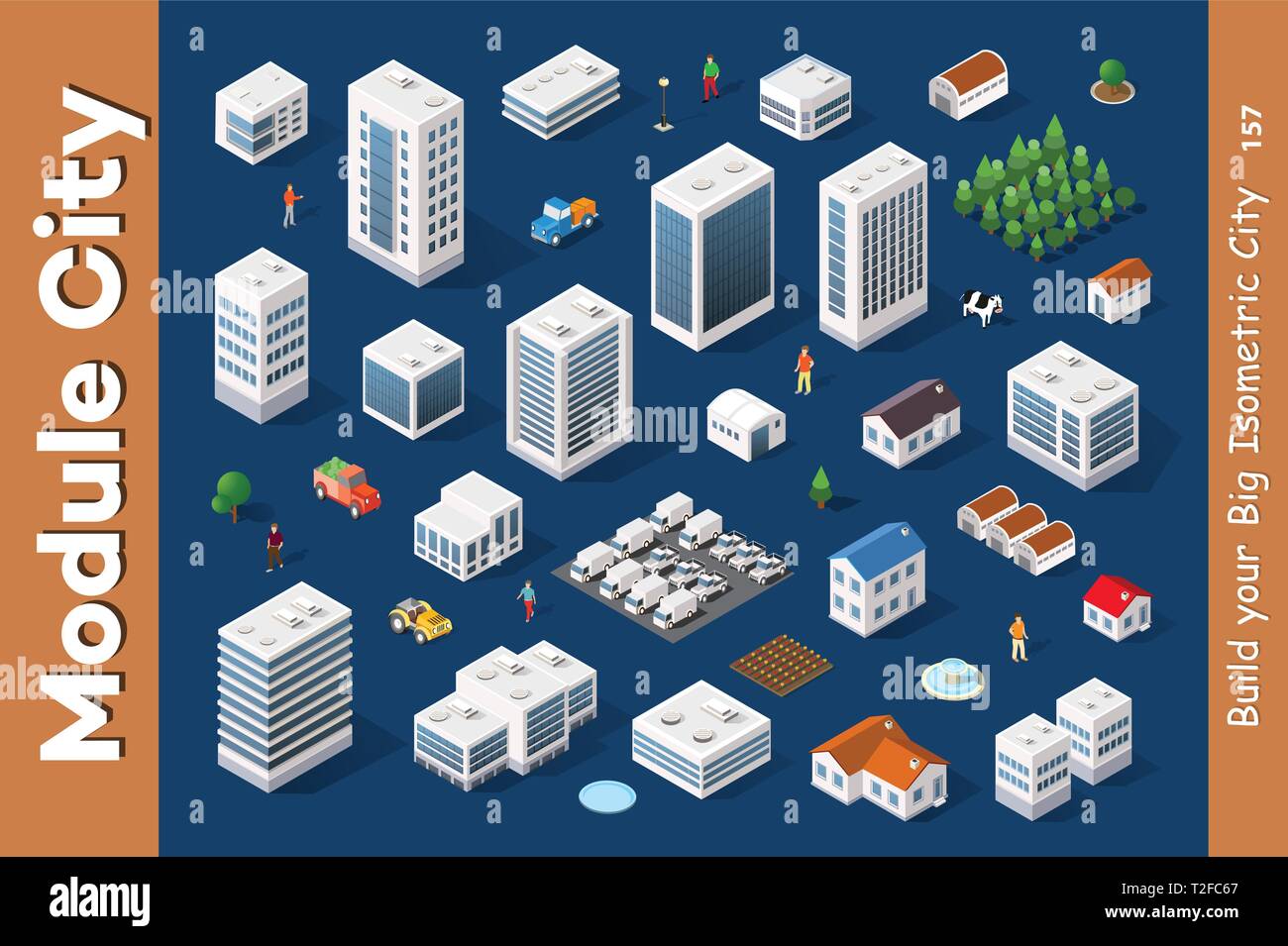 A Set Of Isometric City Objects Of Urban Street Infrastructure Elements ...