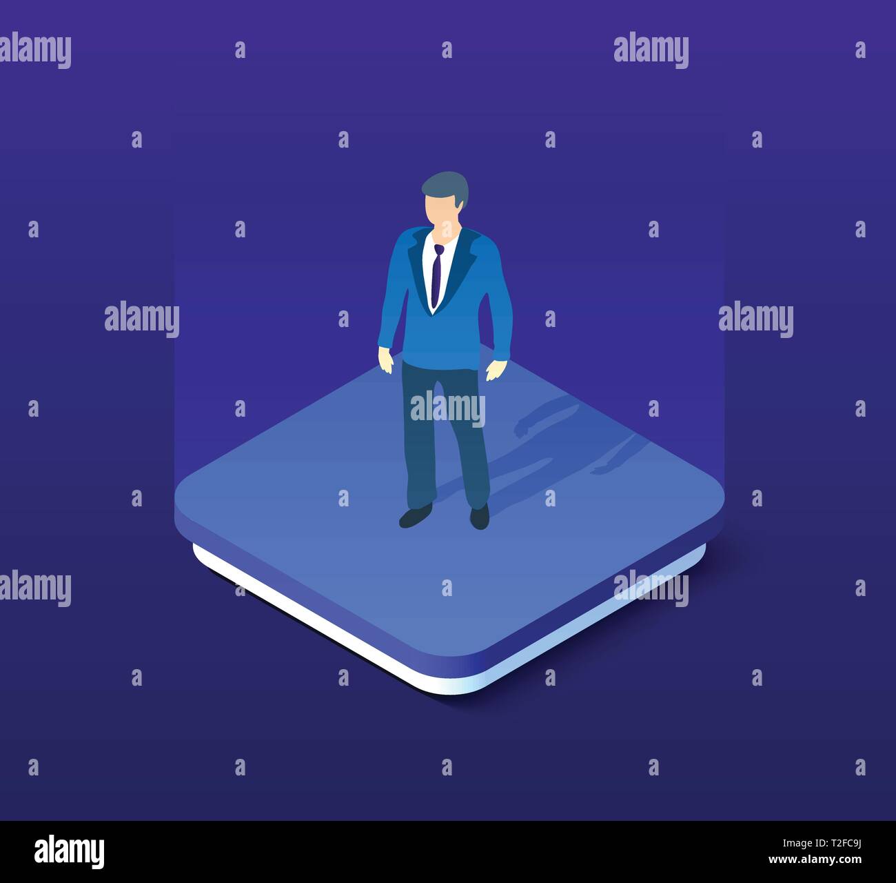 Concept business person isometric projection of ultraviolet Stock ...