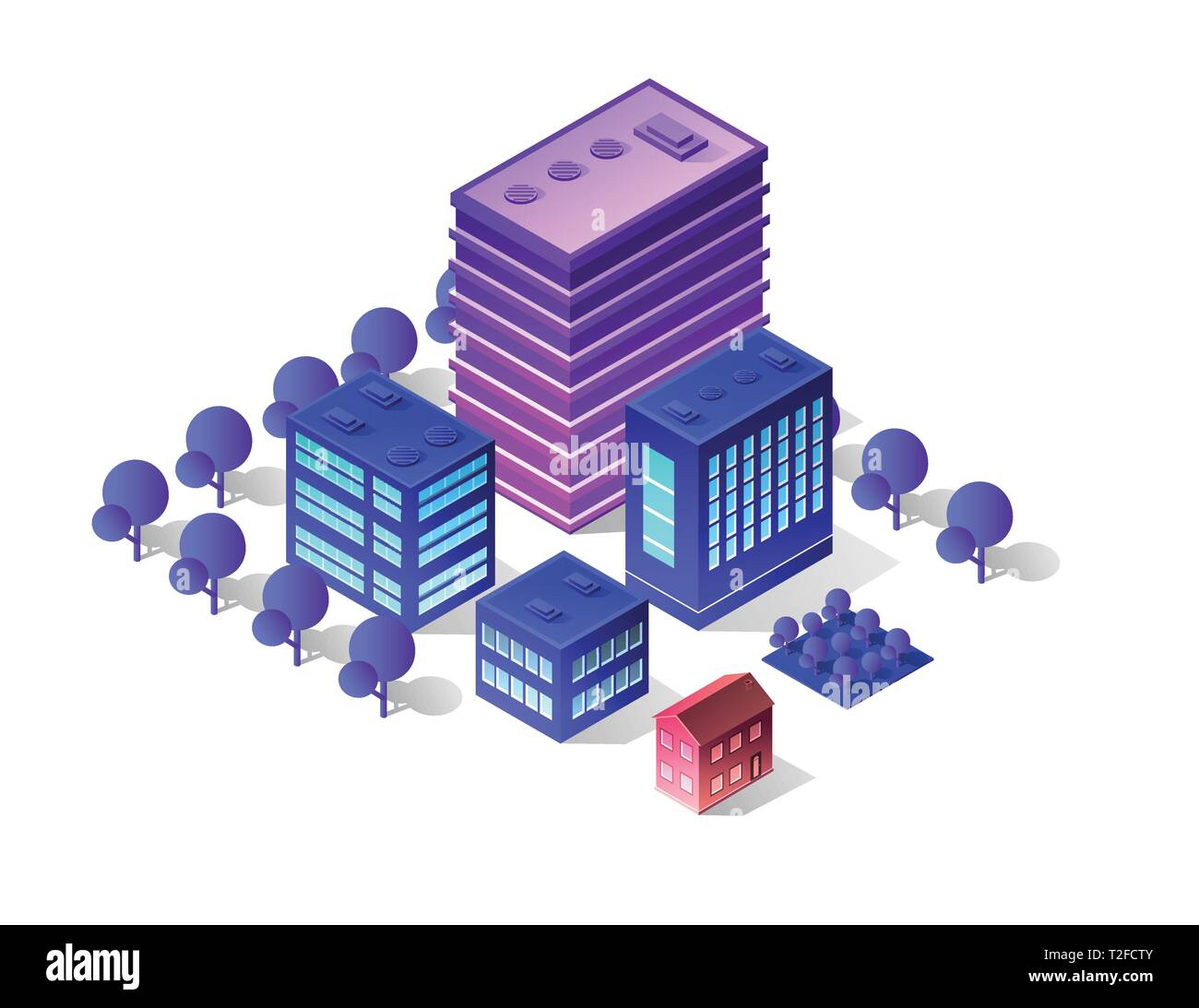 Future 3d futuristic isometric city from smart business technology ...
