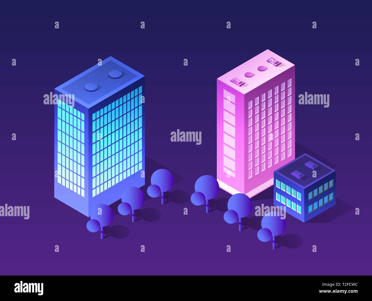 Future 3d futuristic isometric city from smart business technology ...