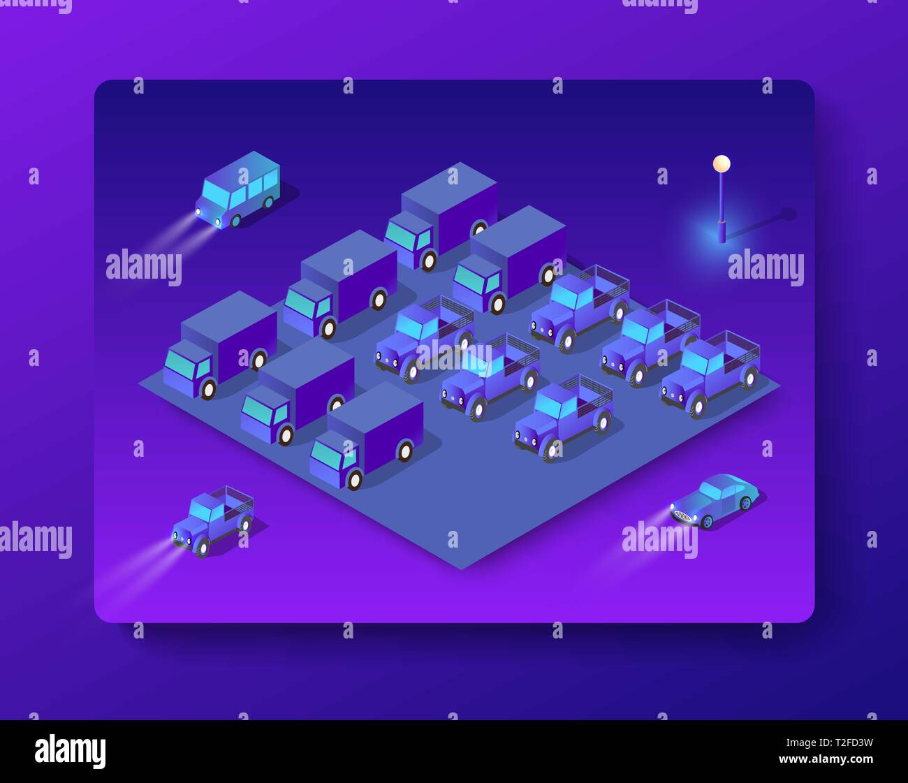 Isometric cars set of violet colors 3d modern town street, urban road ...