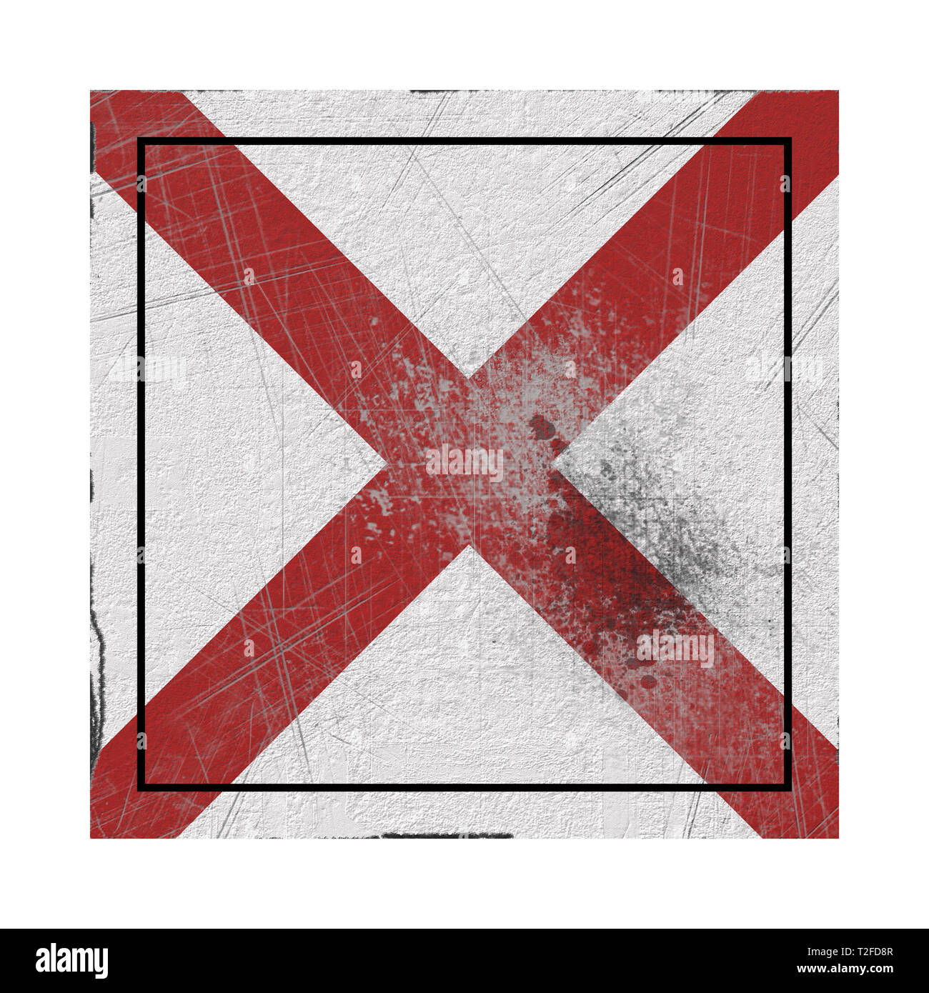 3d rendering of an Alabama State flag on a rusty surface Stock Photo ...