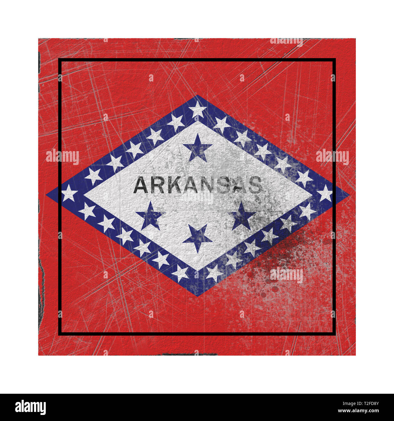 3d rendering of an Arkansas State flag on a rusty surface Stock Photo ...