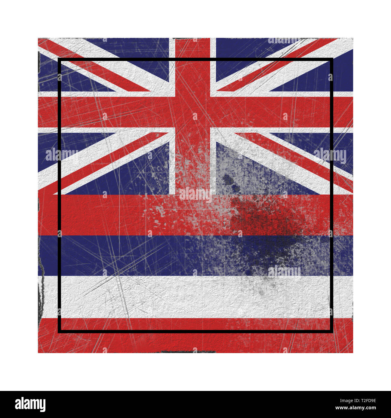 3d rendering of a Hawaii State flag on a rusty surface Stock Photo - Alamy