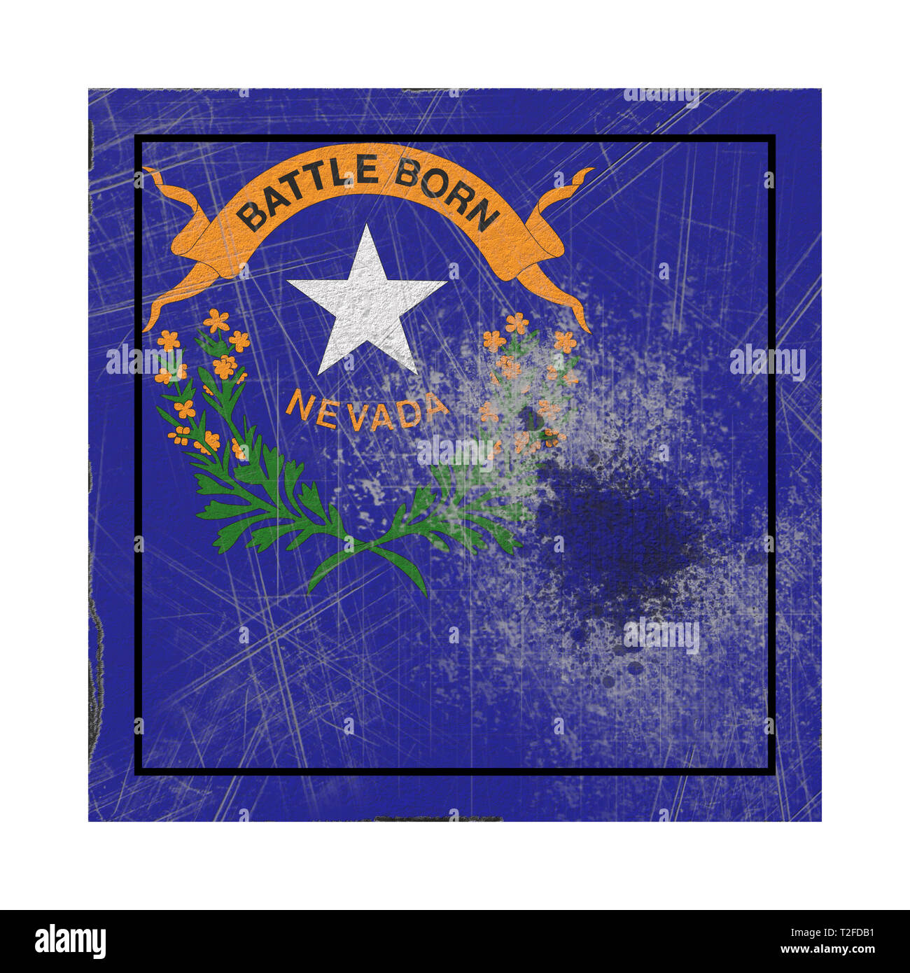 3d rendering of a Nevada State flag on a rusty surface Stock Photo - Alamy