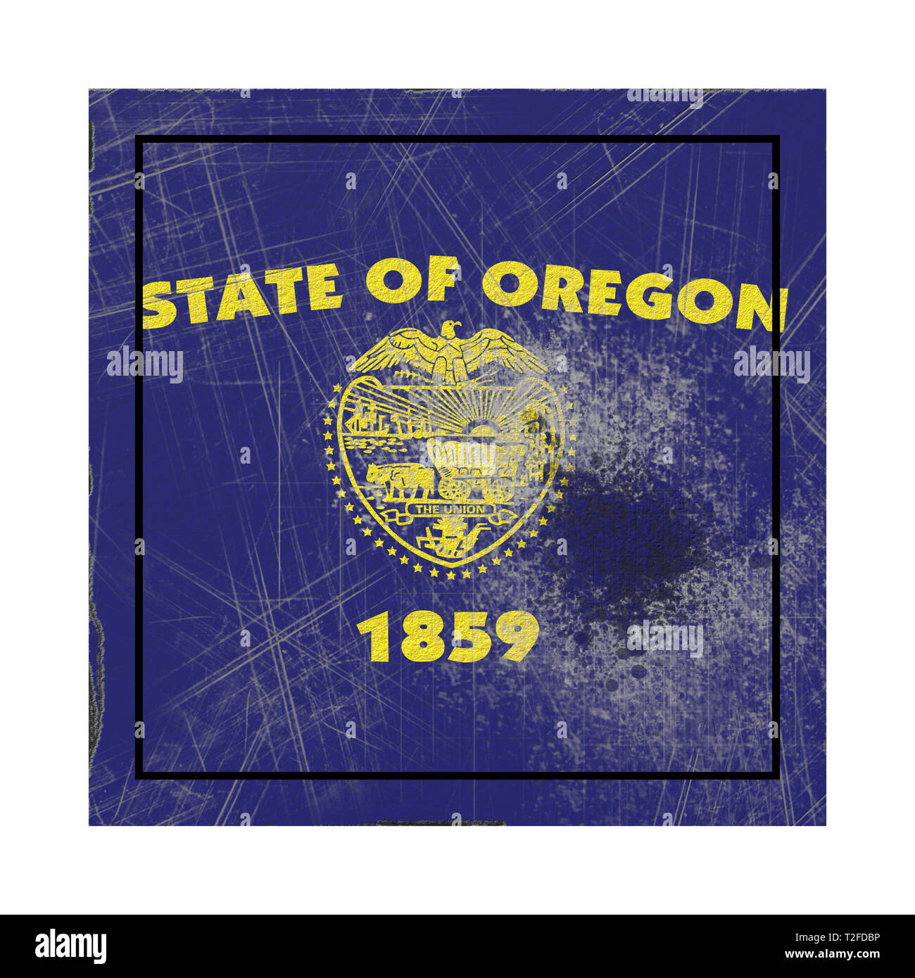 3d rendering of an Oregon State flag on a rusty surface Stock Photo - Alamy