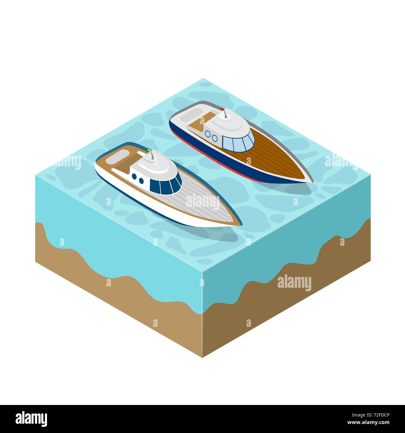 Isometric yacht of a sea cruise image of a transport cruise traveling ...