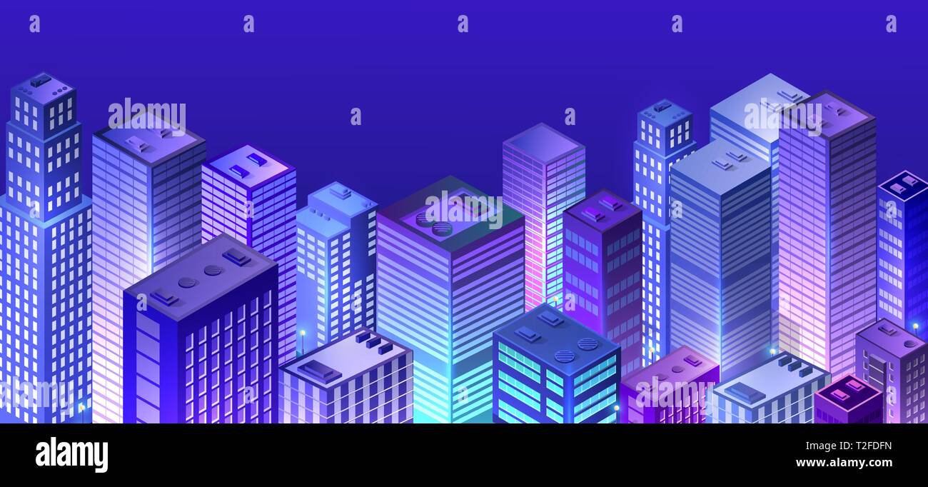 Cityscape 3d ultraviolet architecture city from isometric urban ...
