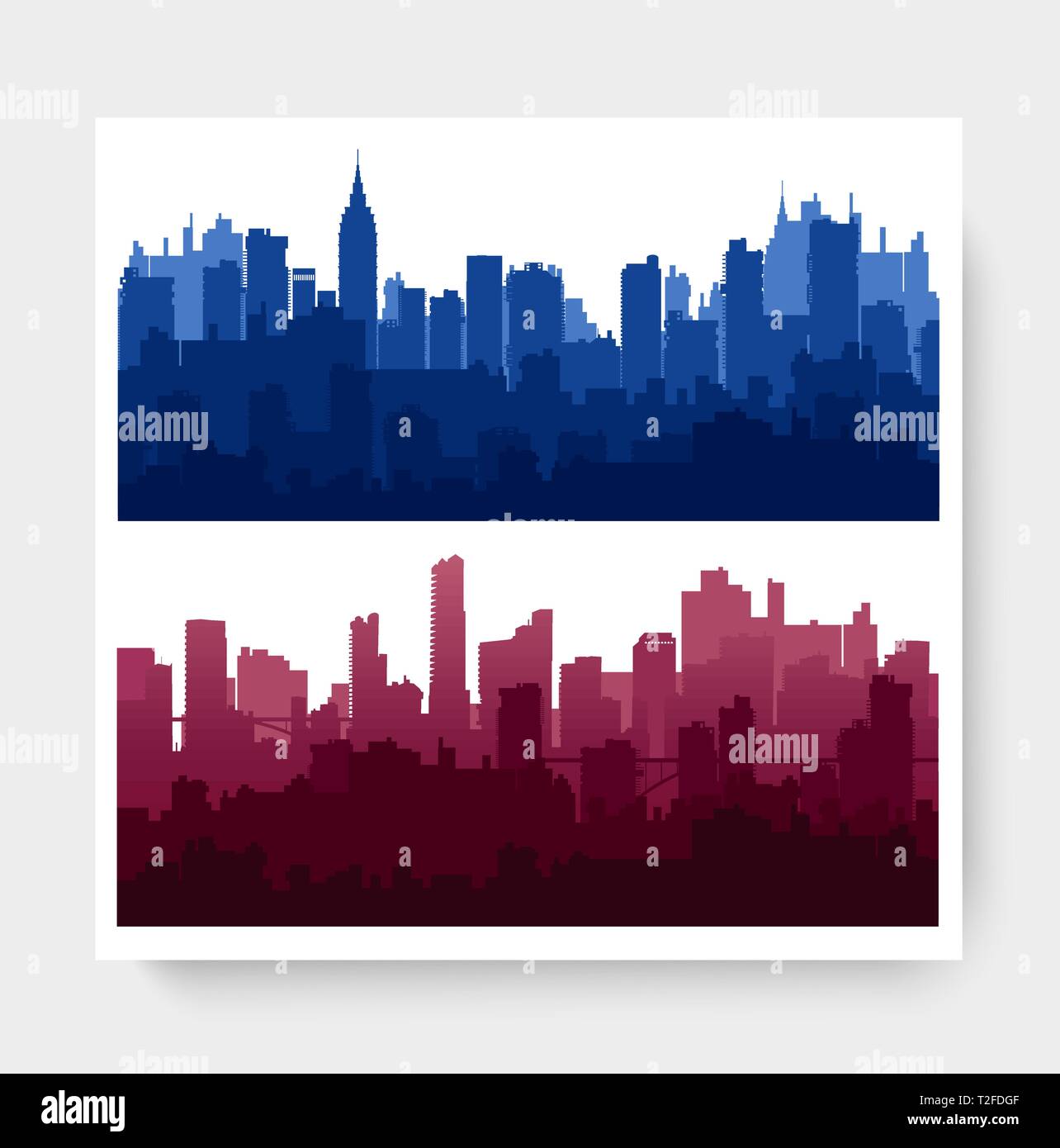 City landscape urban template presentation design concept illustration ...