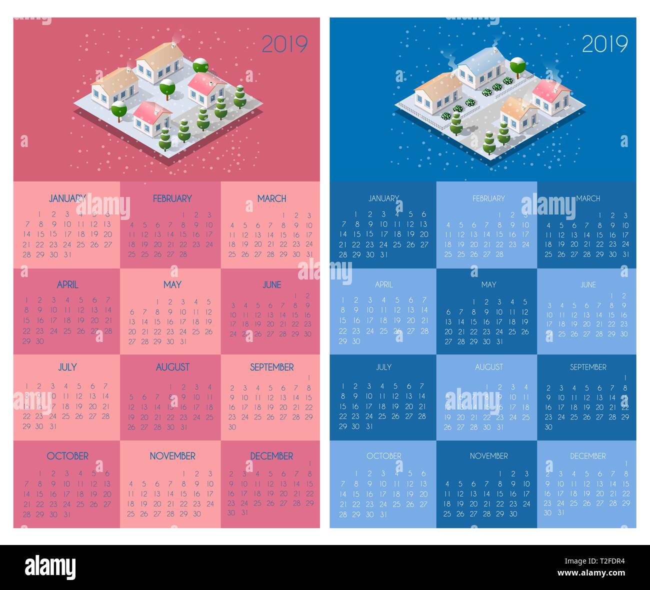 Calendar template with days and months of the current new year with an ...