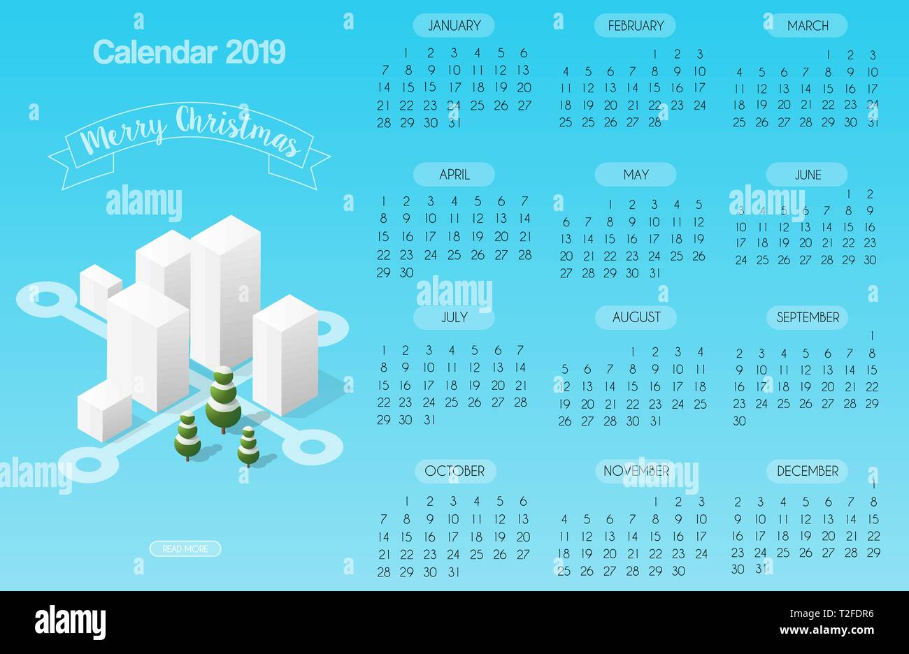 Calendar template with days and months of the current new year with an ...