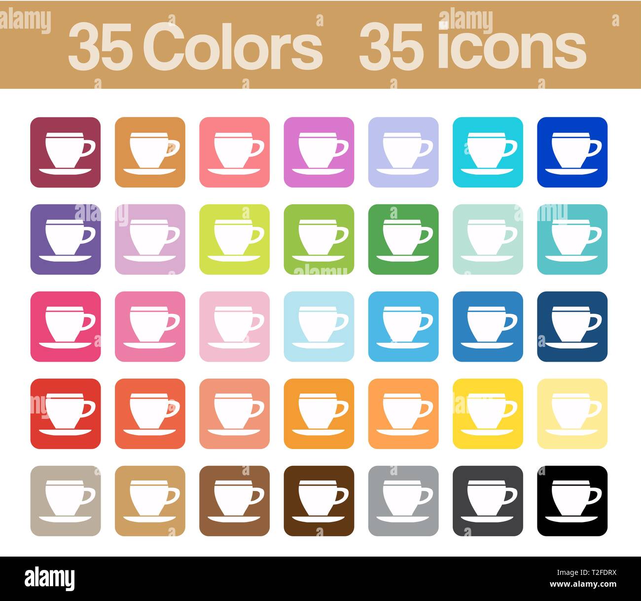 Coffee cup printable icons for graphics planner sticker and decoration ...