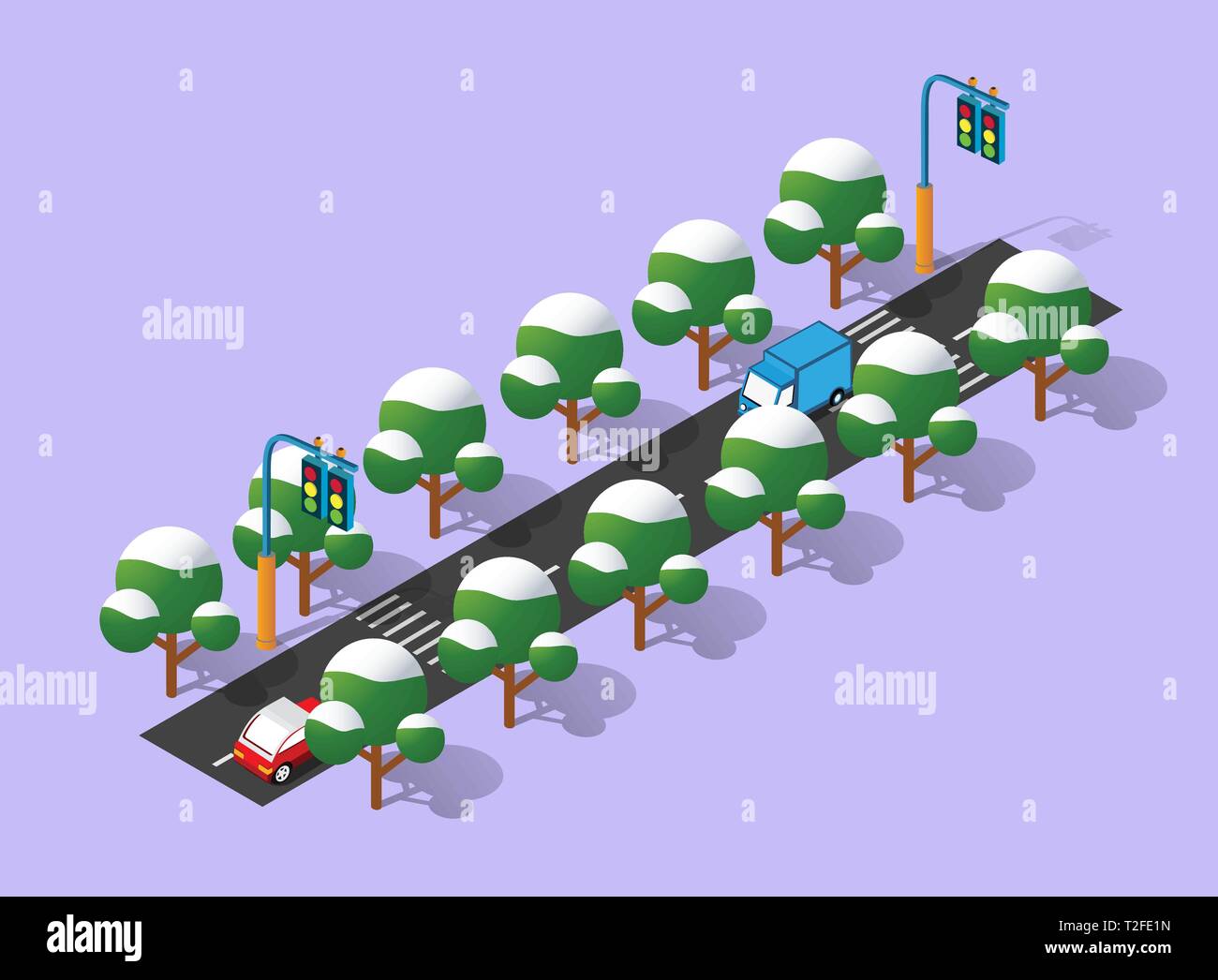 Perspective isometric view road from above to the city quarter of the ...