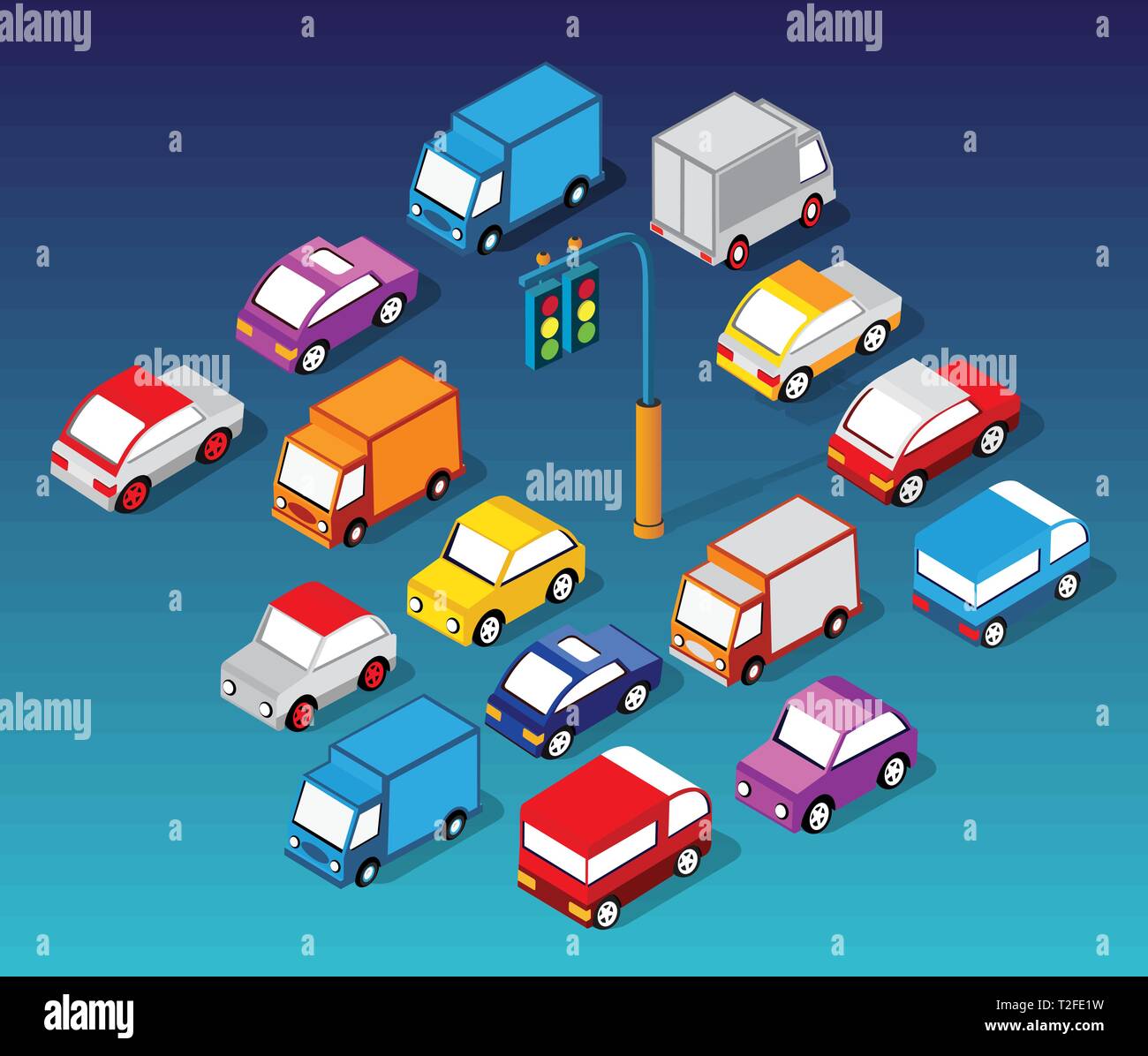 Road traffic with trucks and cars Stock Vector Images - Alamy
