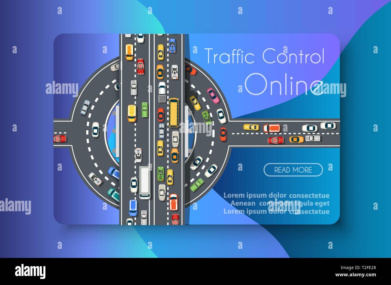 Traffic control online transportation concept business illustration ...