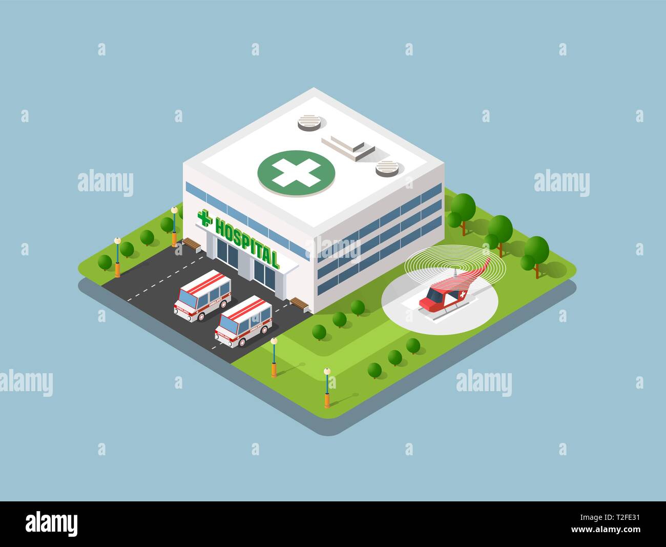 Hospital Isometric 3d Building Health Urban of architecture ...