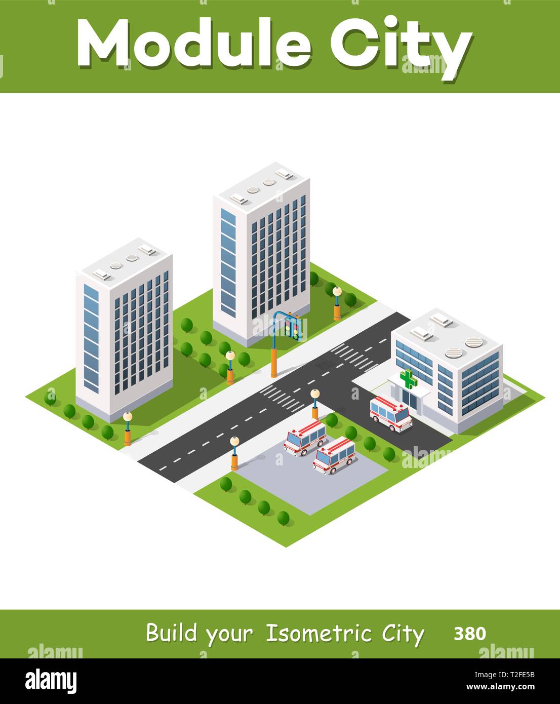 Hospital Isometric 3d Building Health Urban of architecture ...