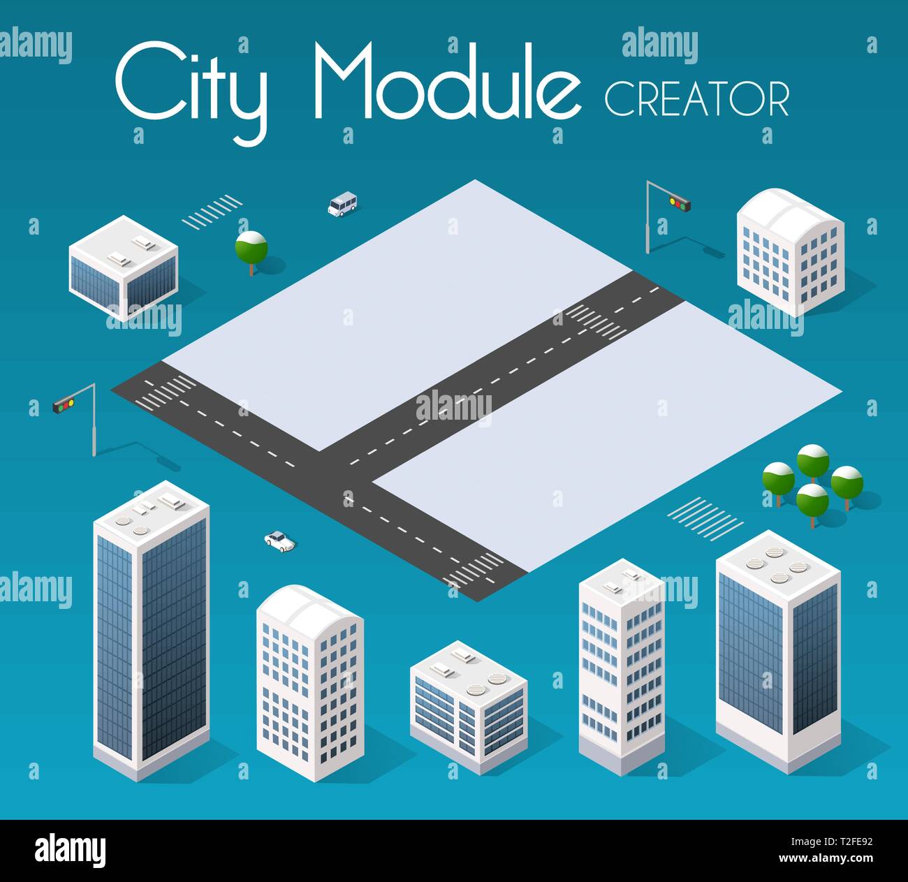 Isometric set module city with skyscraper from urban building vector ...