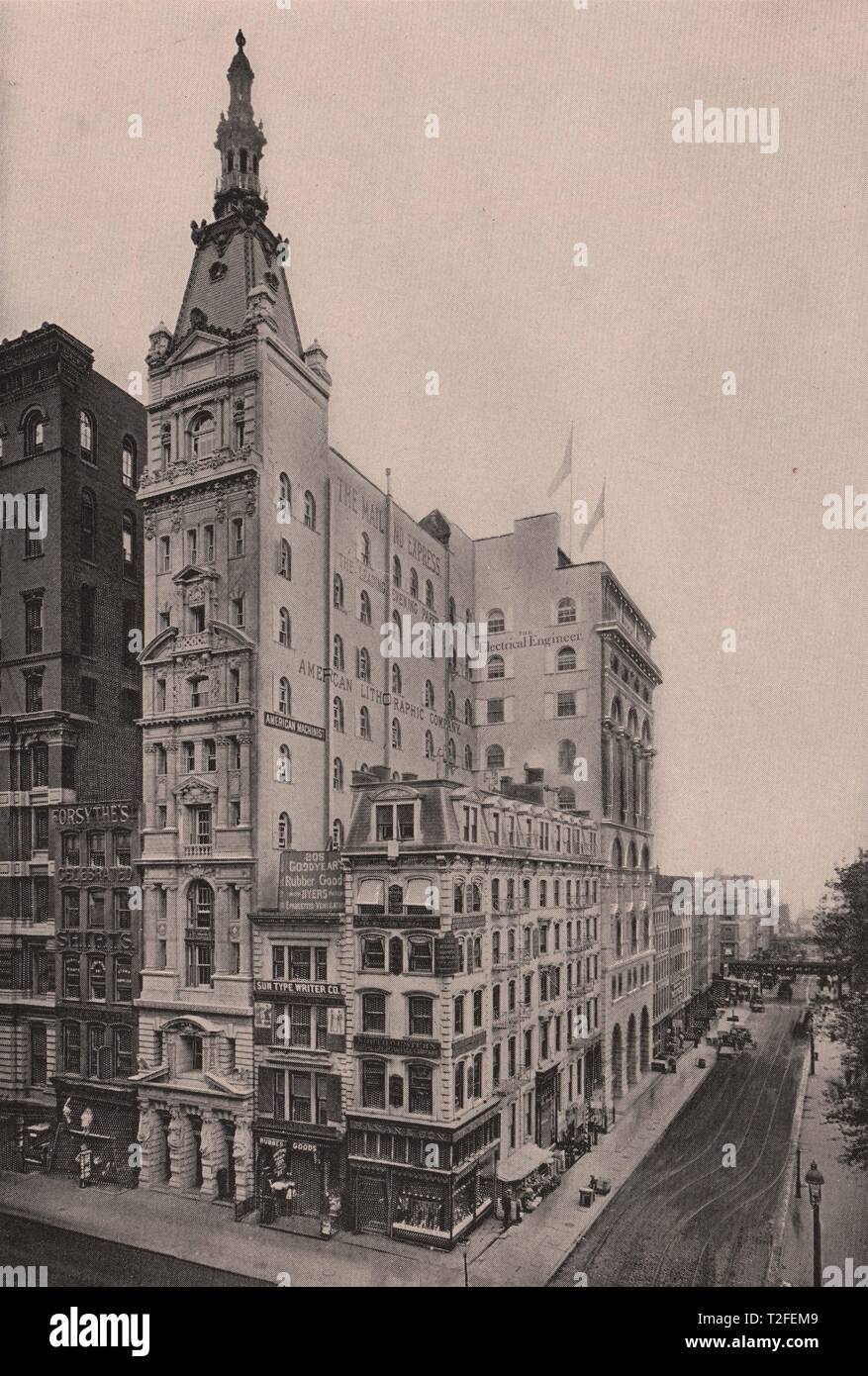 Mail and Express Building-Broadway and Fulton Street Stock Photo - Alamy