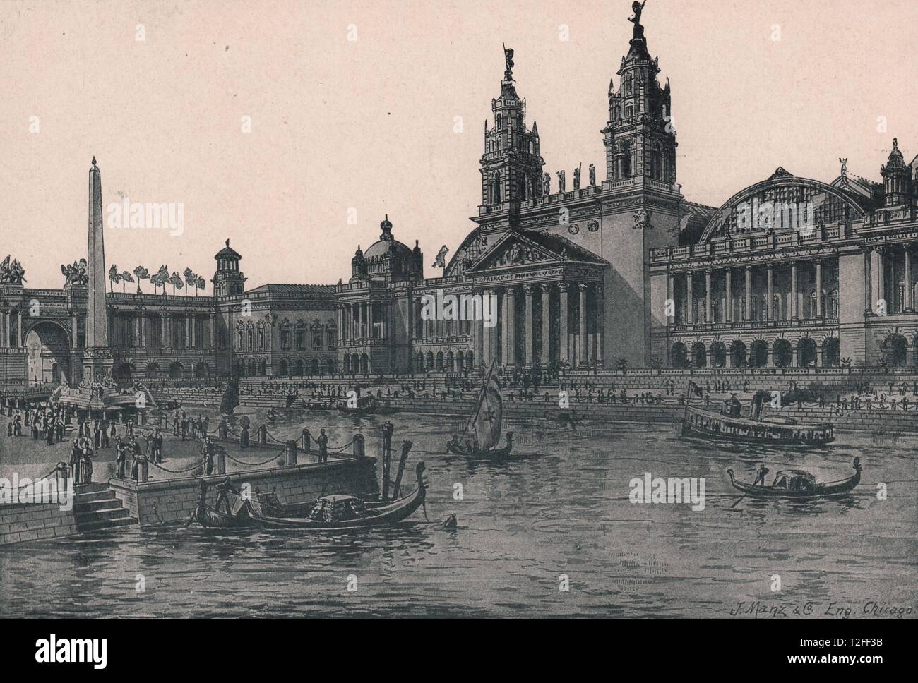 Columbian Exposition, Chicago.-Palace of Mechanical Arts Stock Photo ...