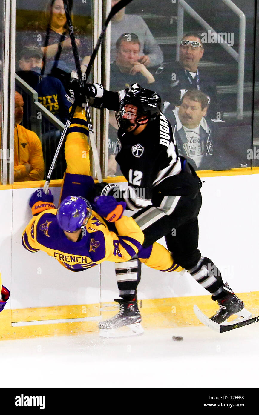 Providence, RI, USA. 30th Mar, 2019. Minnesota State Mavericks forward ...