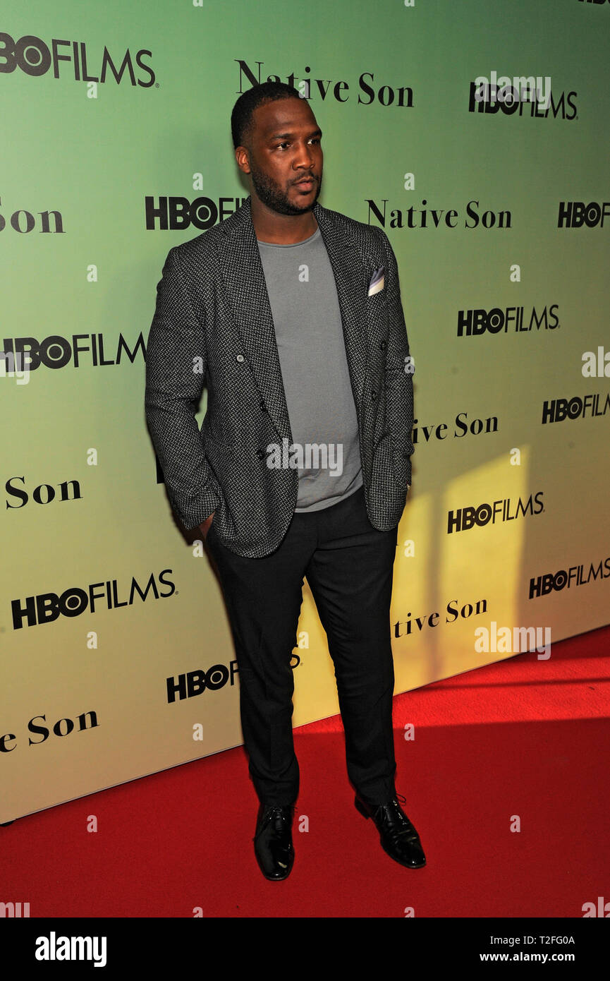 New York, USA. 01st Apr, 2019. Jerod Haynes Attends The HBO 'Native Son ...